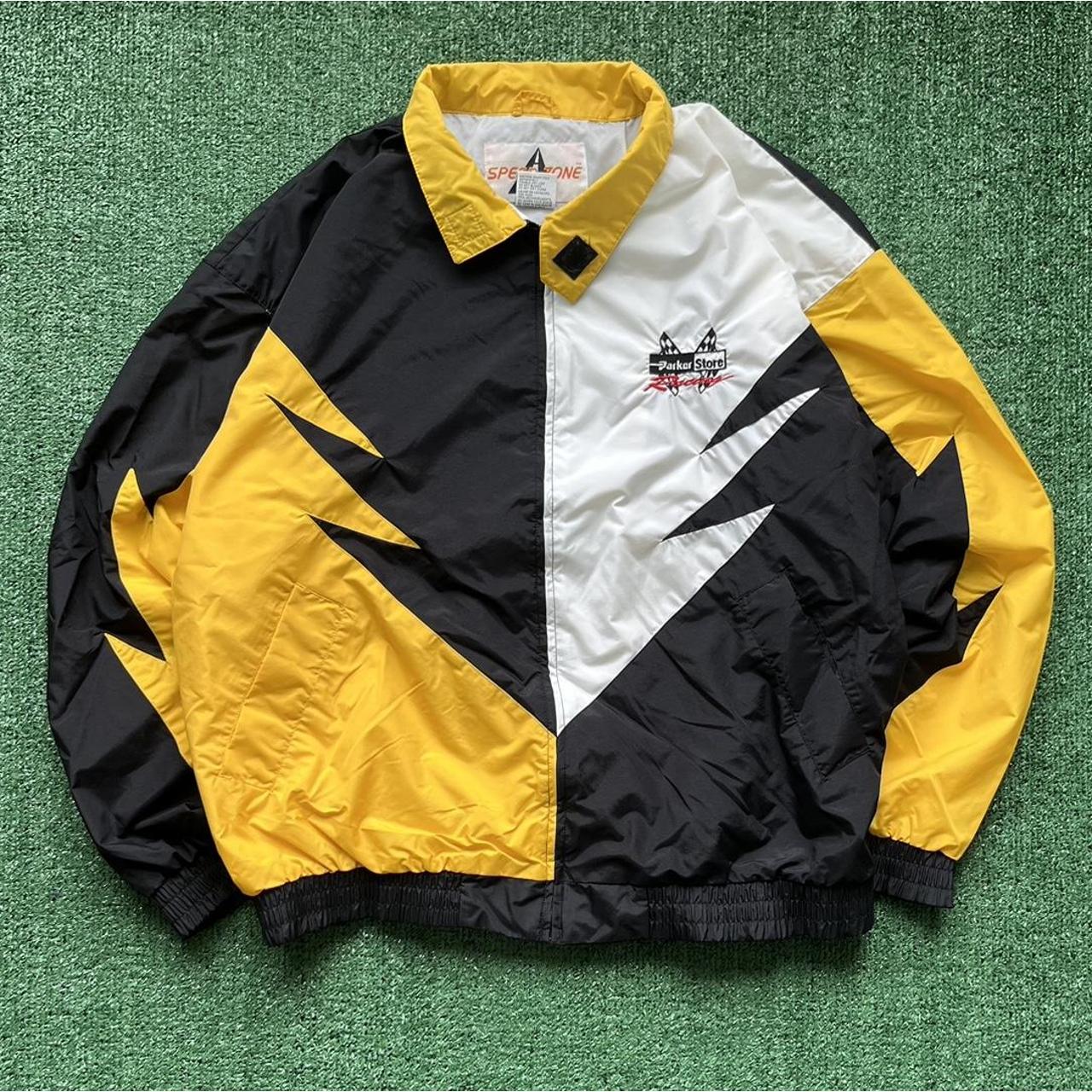 NASCAR Men's Yellow and Black Jacket | Depop