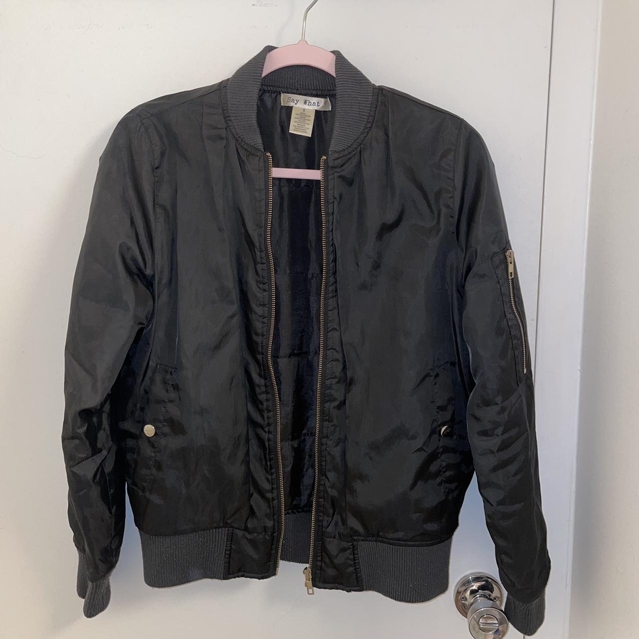 Black and gold bomber jacket - size S - Depop