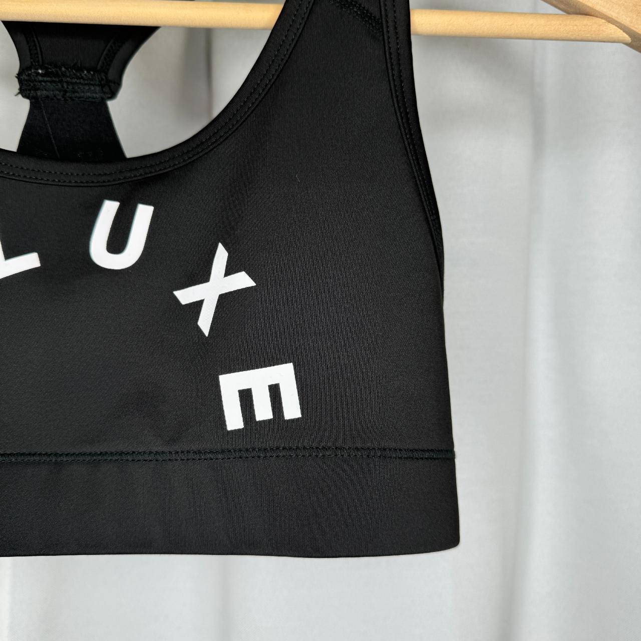 Decjuba D-Luxe Black Logo Sports Bra Crop Top Size... - Depop