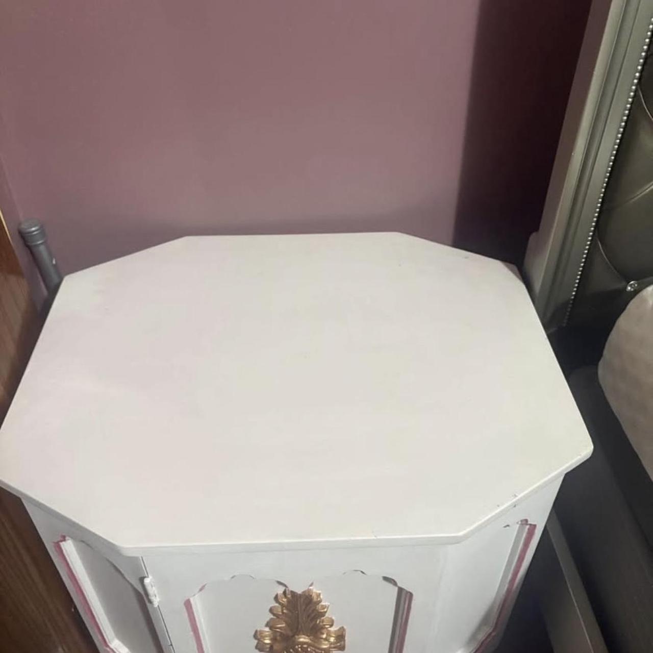 White and pink octagon corner cabinet #homedecor... | Depop