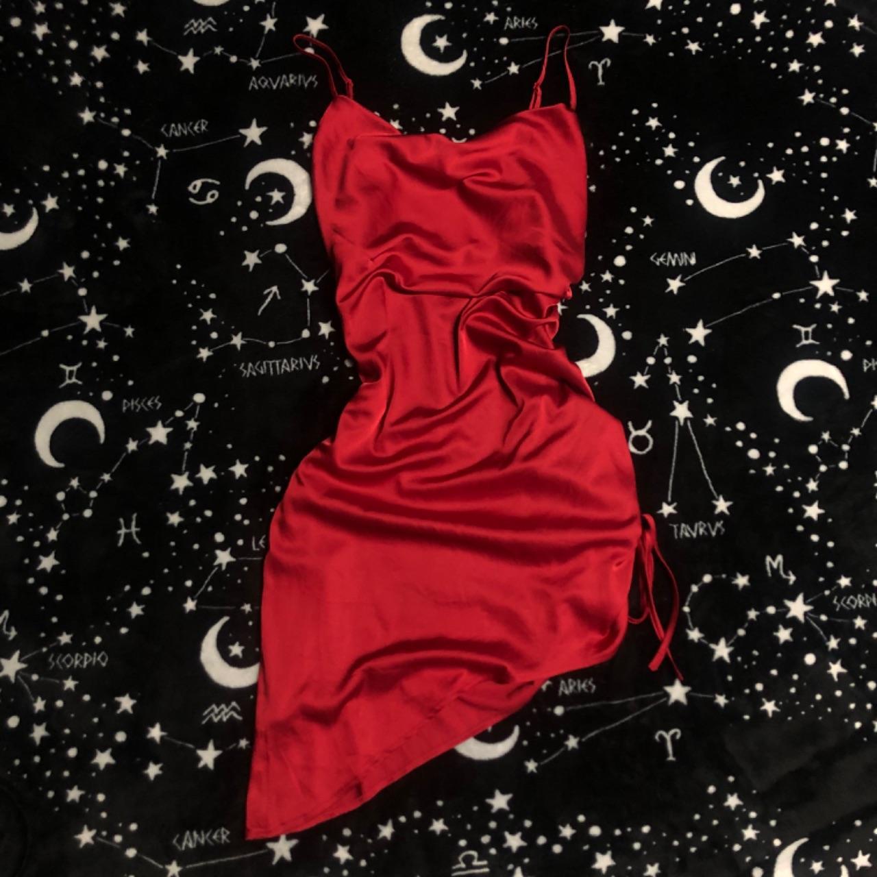 Garage Red Cowl Asymmetrical Dress - XS New without... - Depop