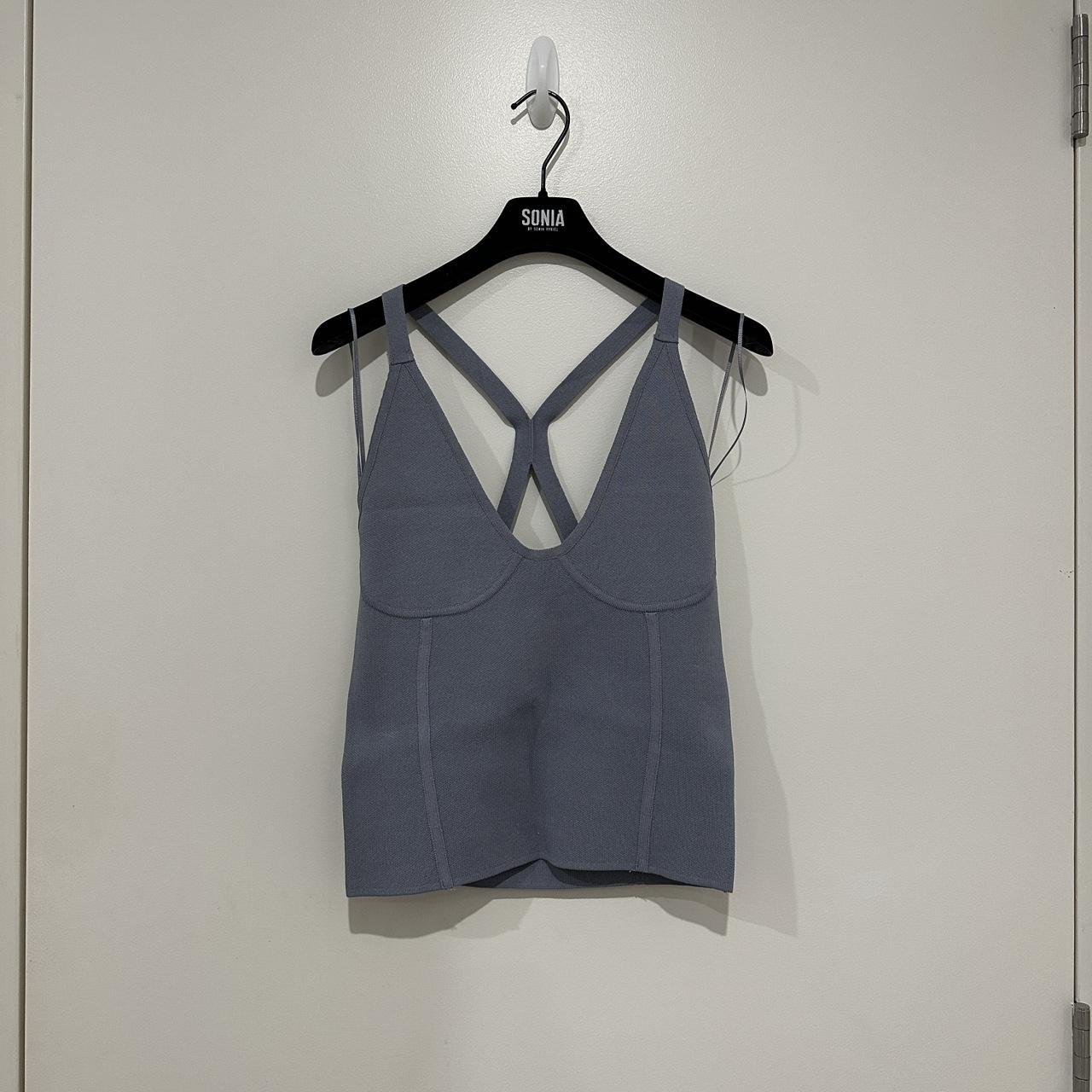 Zara Knit Powder Blue Tank - Size 8 Worn a few... - Depop