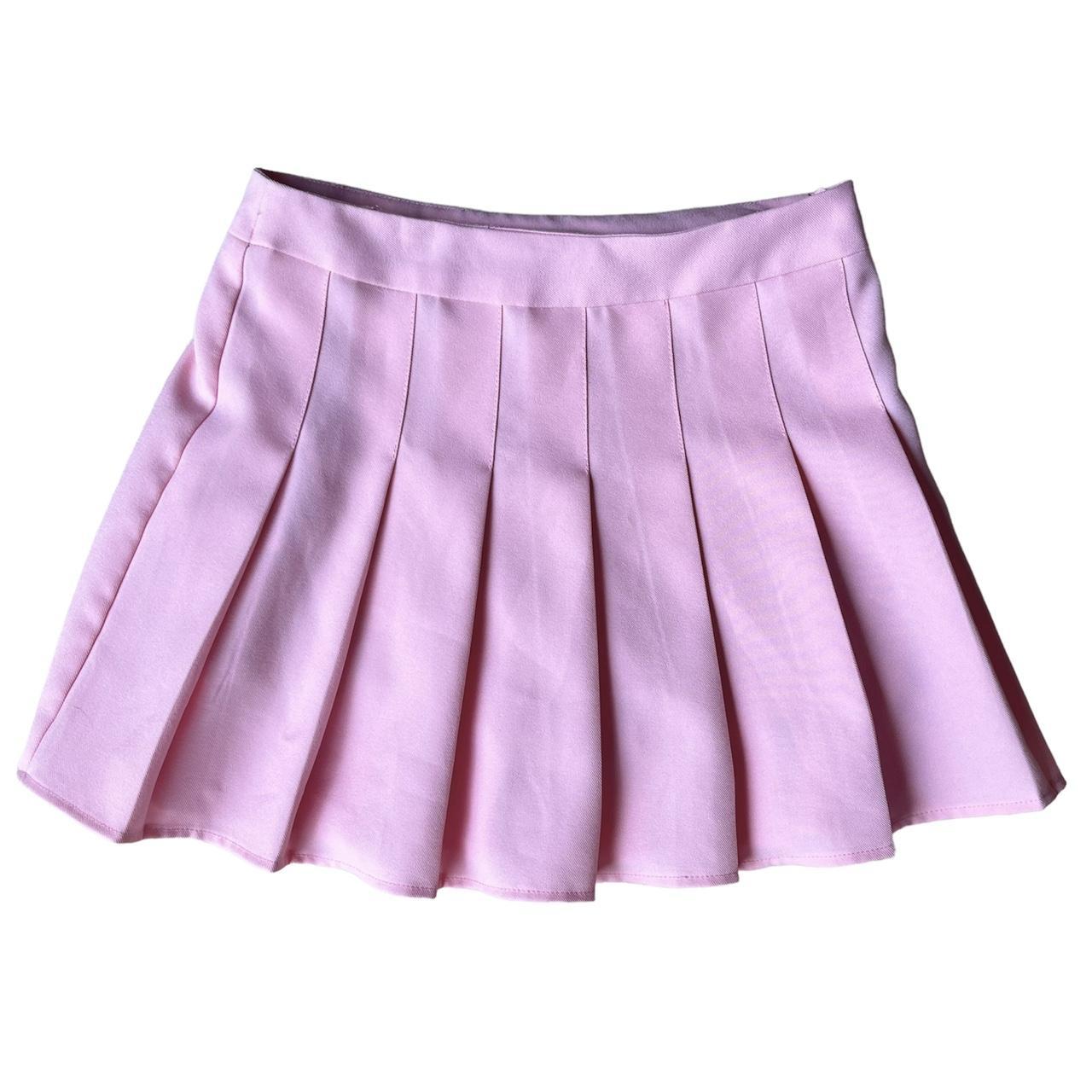 Light Pink Pleated Skort Skirt Size Large Brand is... - Depop