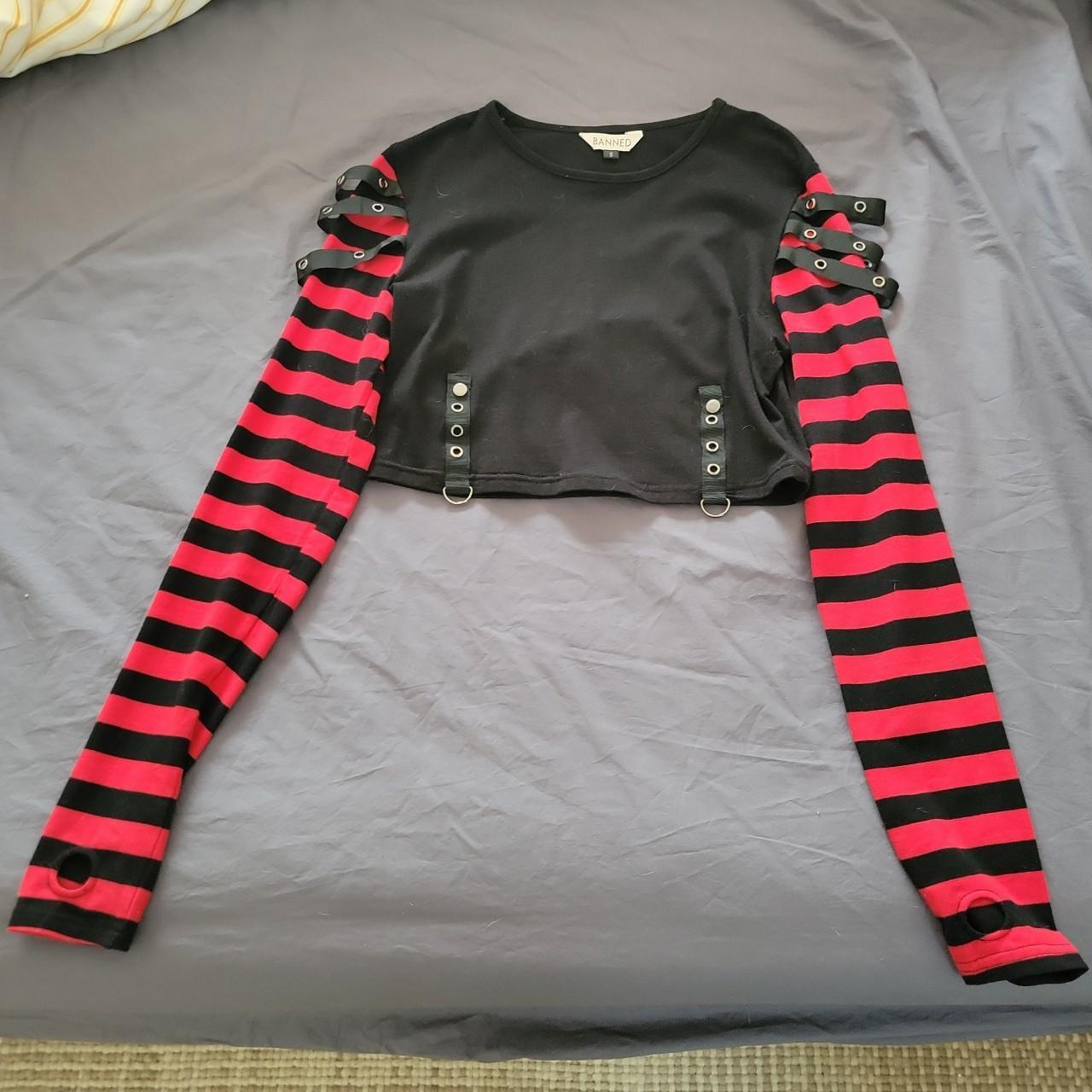 Banned Alternative clothing crop top/long sleeve... - Depop