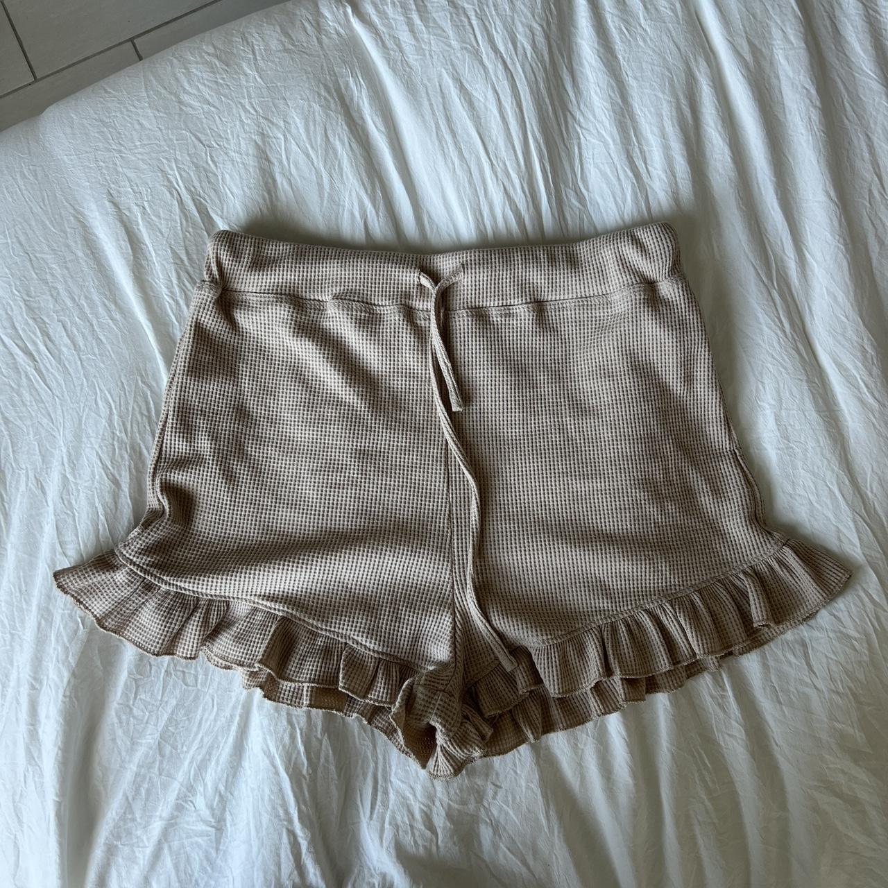 Princess polly ruffled waffle knit drawstring... - Depop