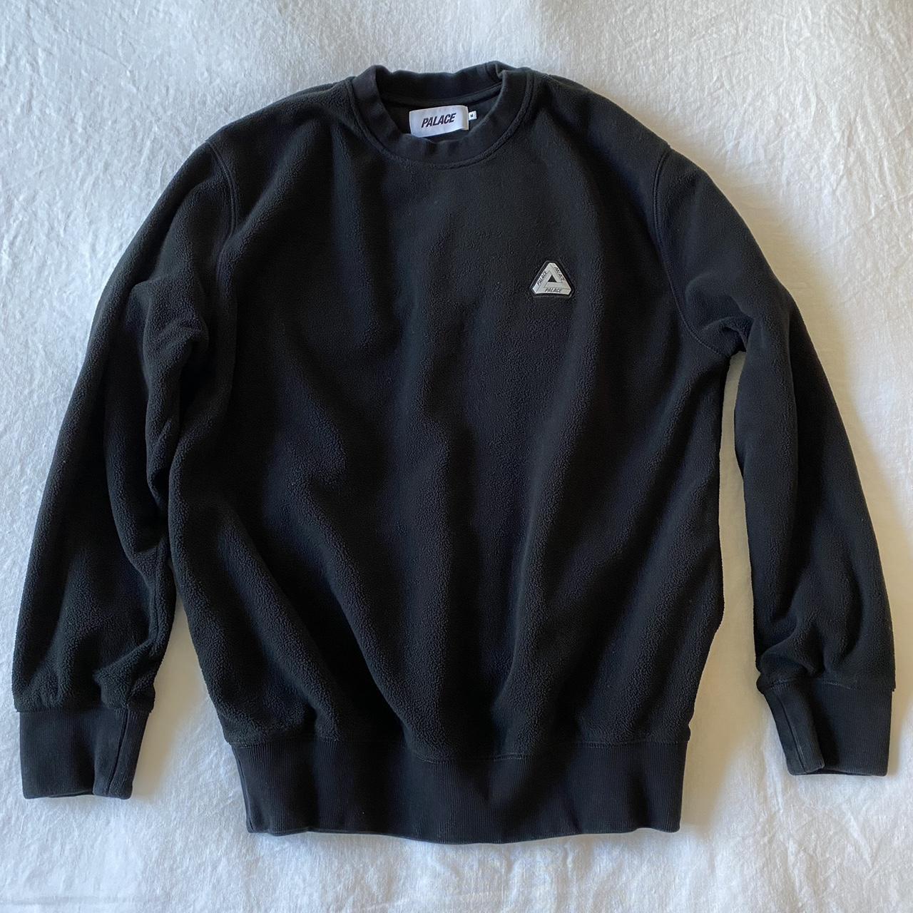 Palace Skateboards black polar tech fleece crewneck,... - Depop