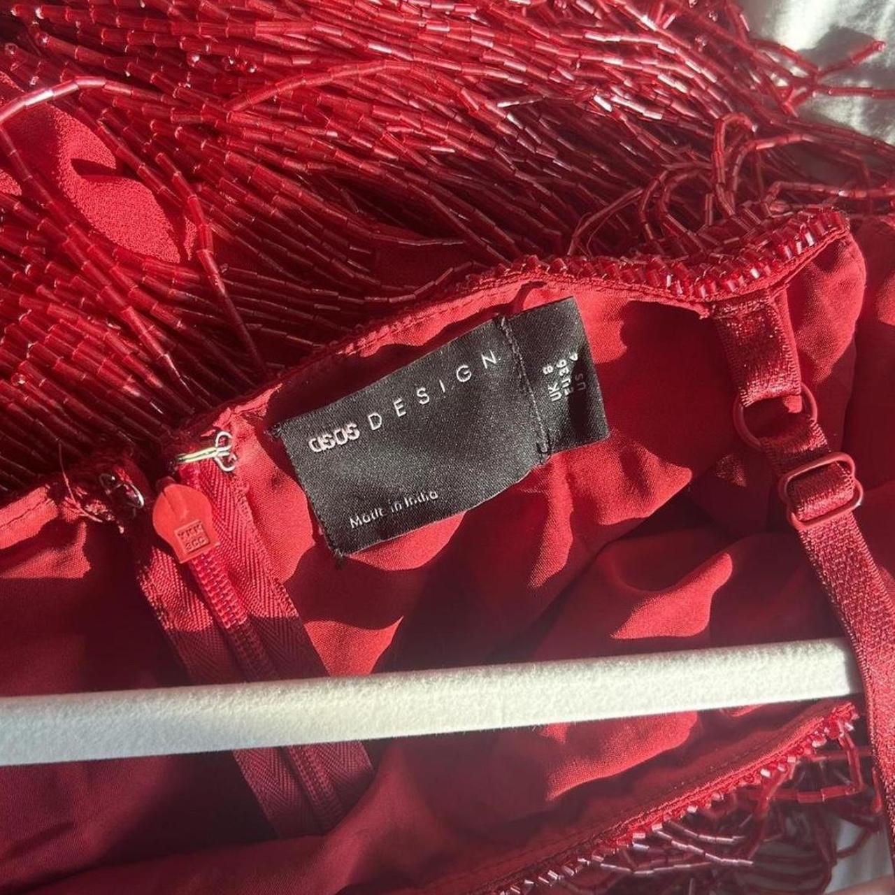 ASOS Red beaded dress Bought for $100 Was going to... - Depop
