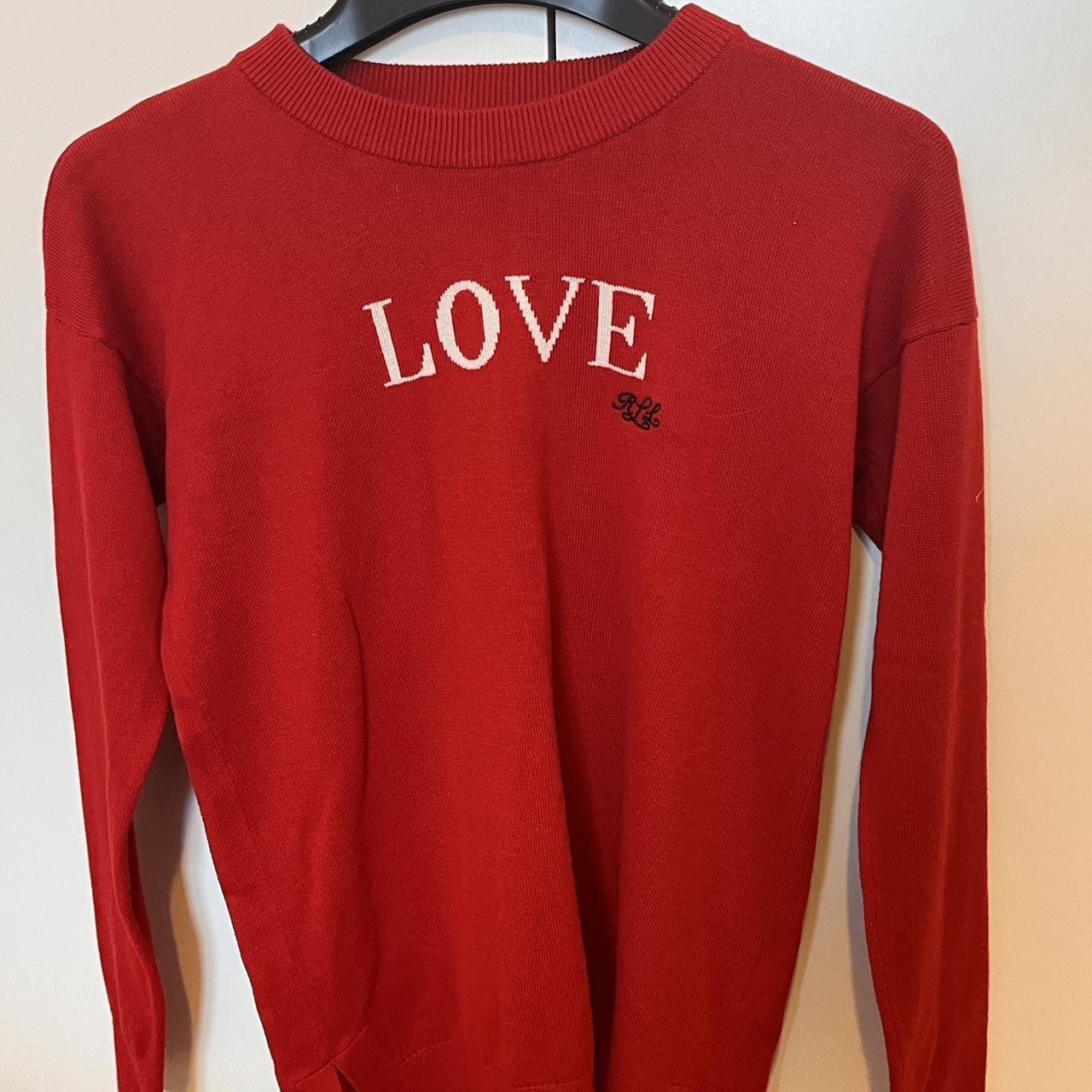 Ralph Lauren Brand New Red LOVE Jumper New without... - Depop