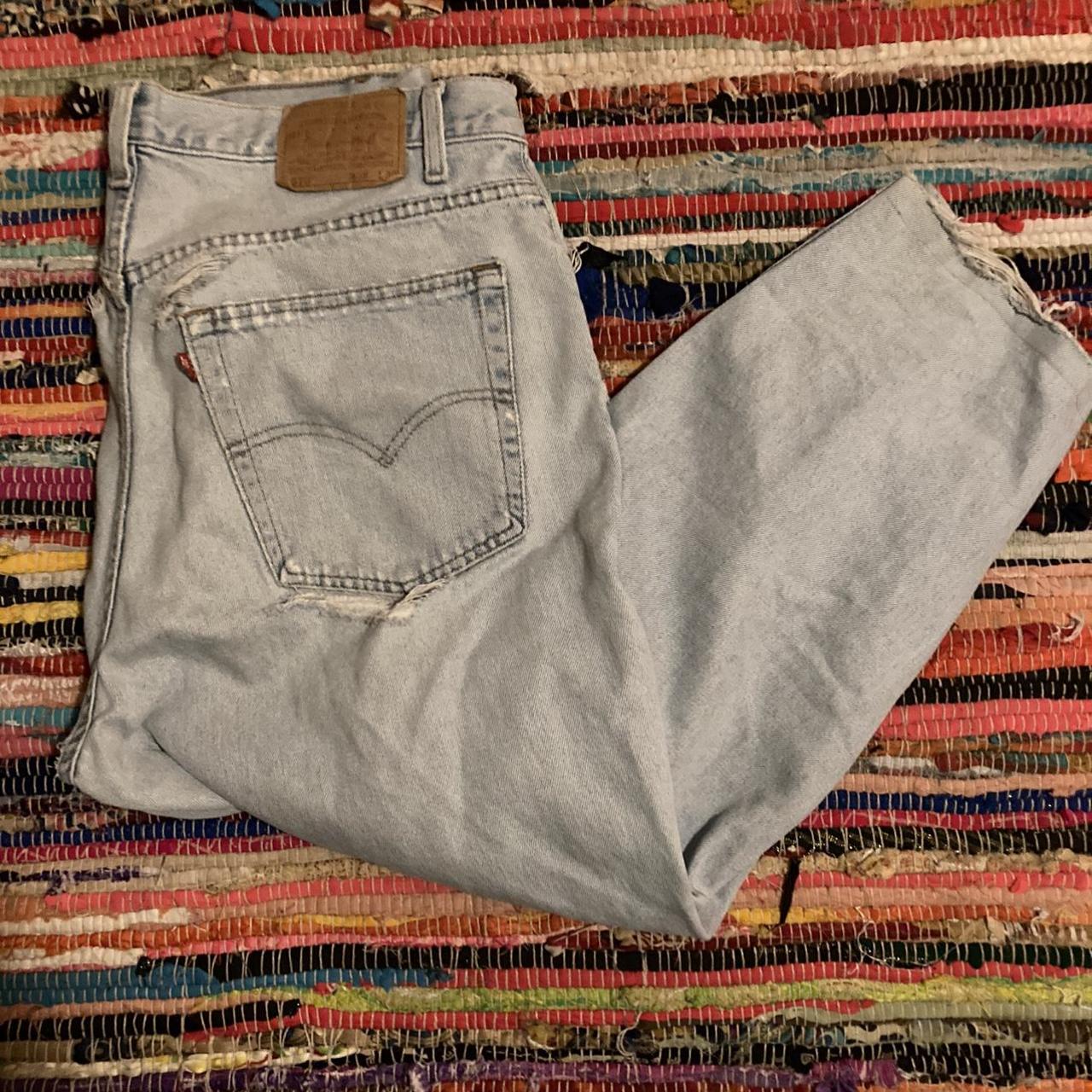 Vintage 1990’s light blue distressed ruined Levi’s... - Depop