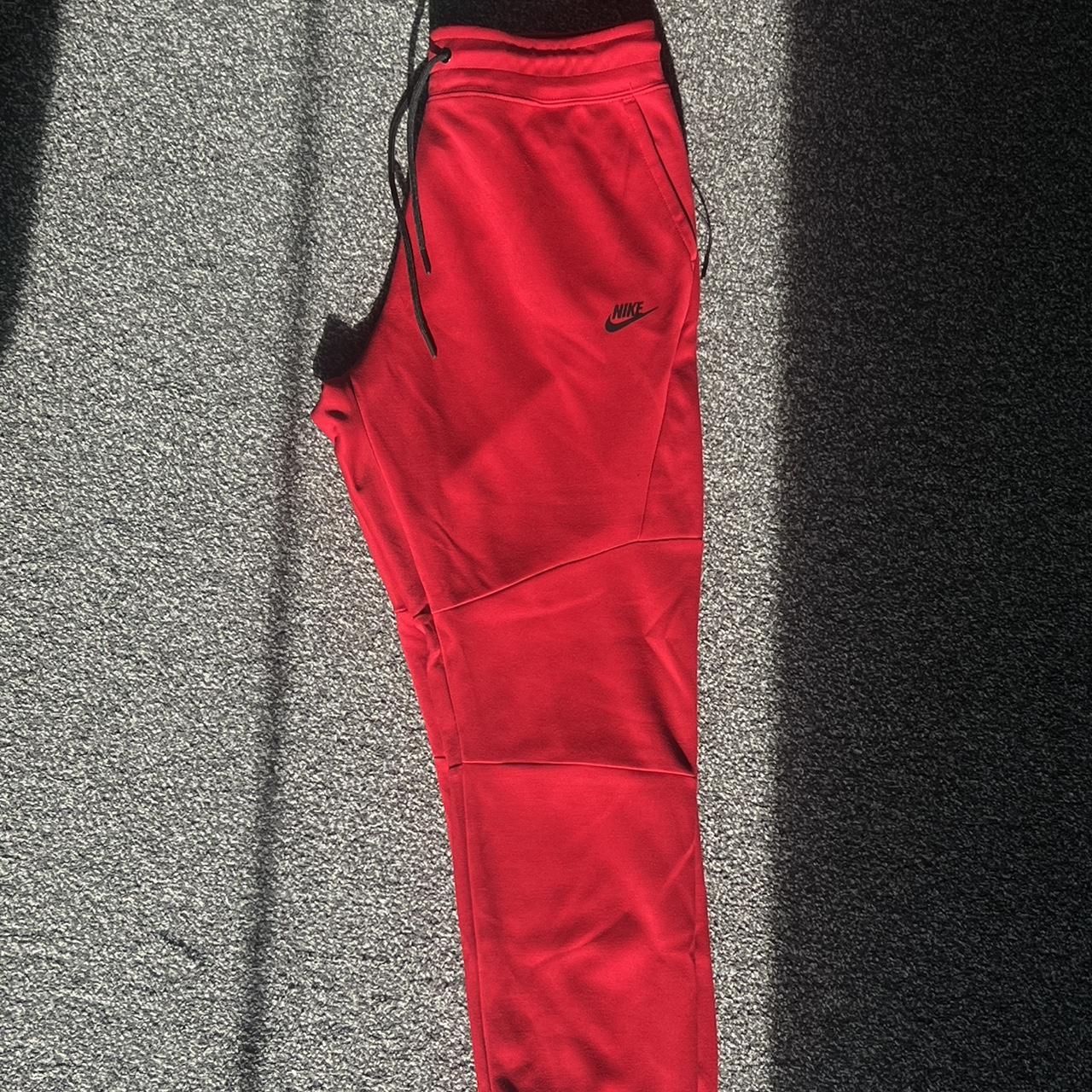 Nike Red Tech Fleece Joggers Worn Once, Don’t fit... | Depop