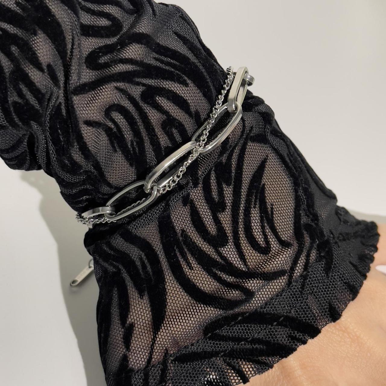 “Double layer paperclip bracelet” Tick, chunky... - Depop