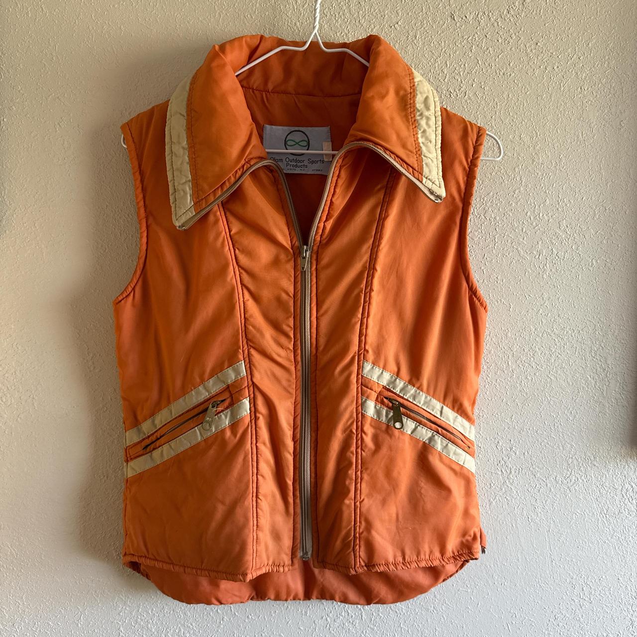 80s true vintage Olam Outdoor sports orange vest.... | Depop
