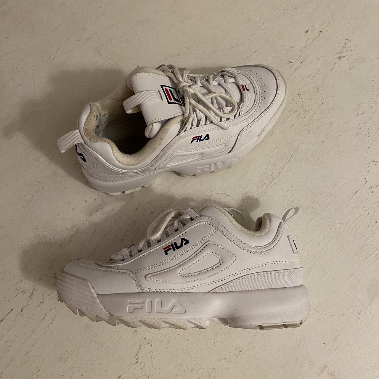 FILA PLATFORM TENNIS SHOES! CHUNKY WHITE TENNIS... - Depop