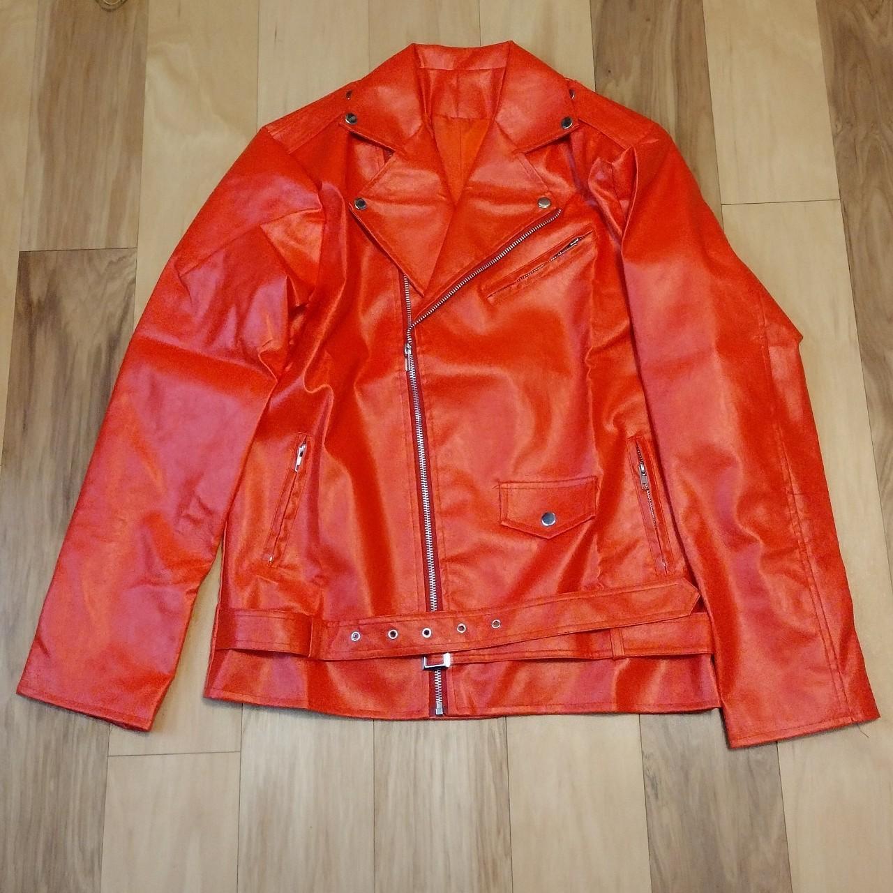 small red faux leather jacket from lightinthebox.... | Depop