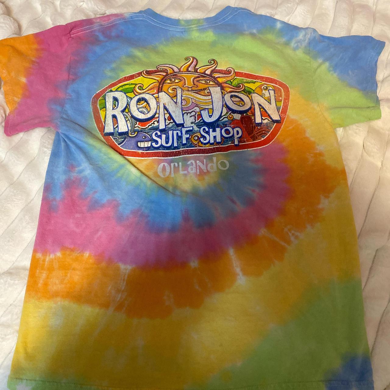 tie-dye ron Jon Orlando shirt 2 small stains on... | Depop