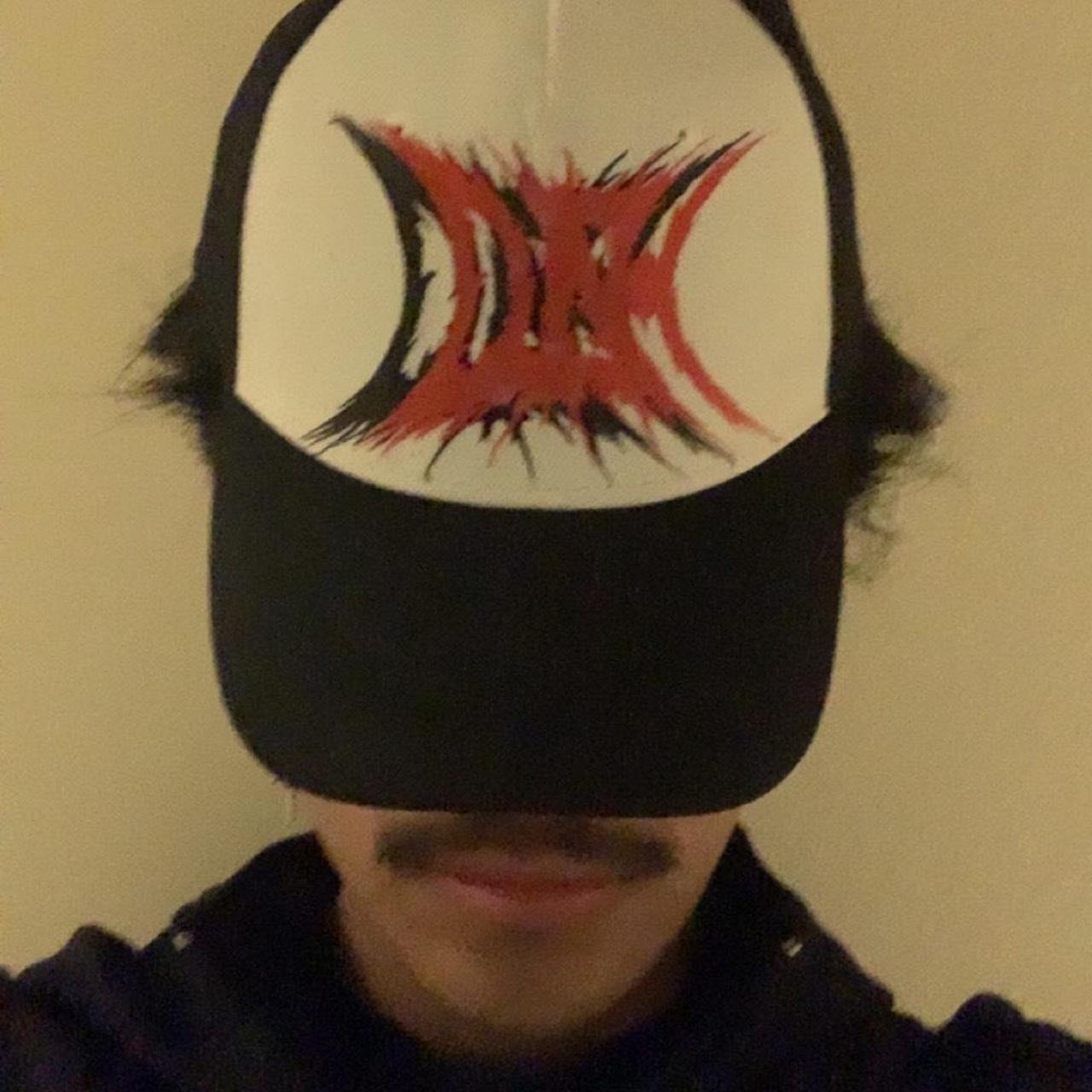 Men's Black and Red Hat | Depop