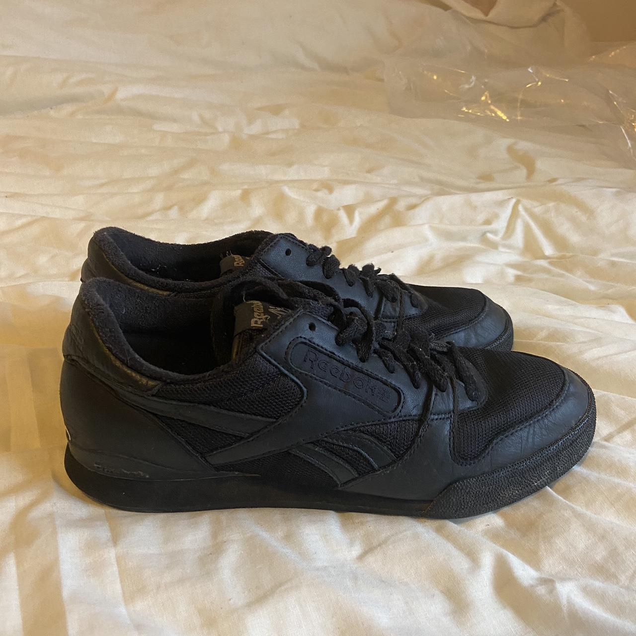 Black reebok classics - size 9 - Depop