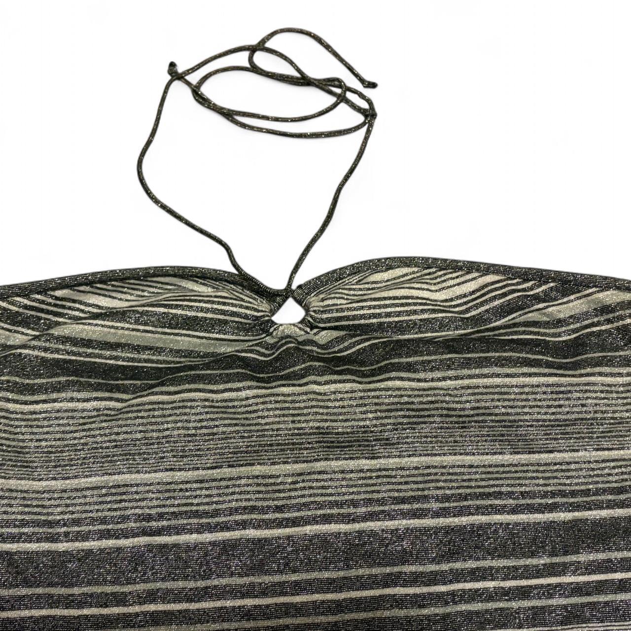 Black & white striped express halter top #grunge... | Depop