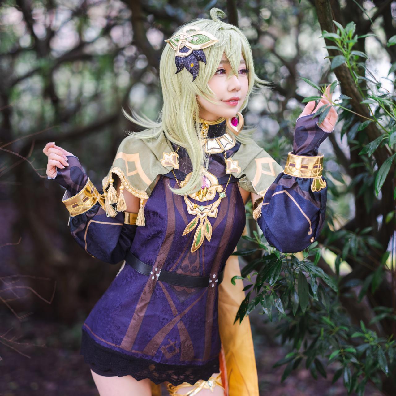 Genshin Impact Collei Cosplay Set (Wig +... - Depop