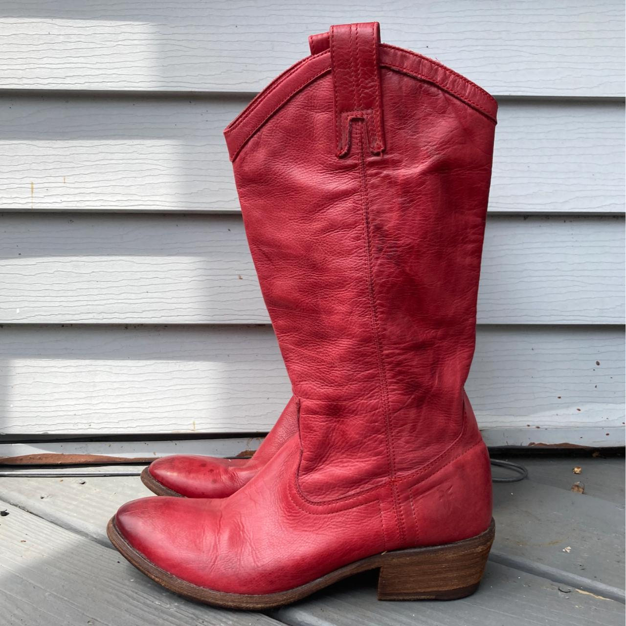 Frye Women's Red Boots | Depop
