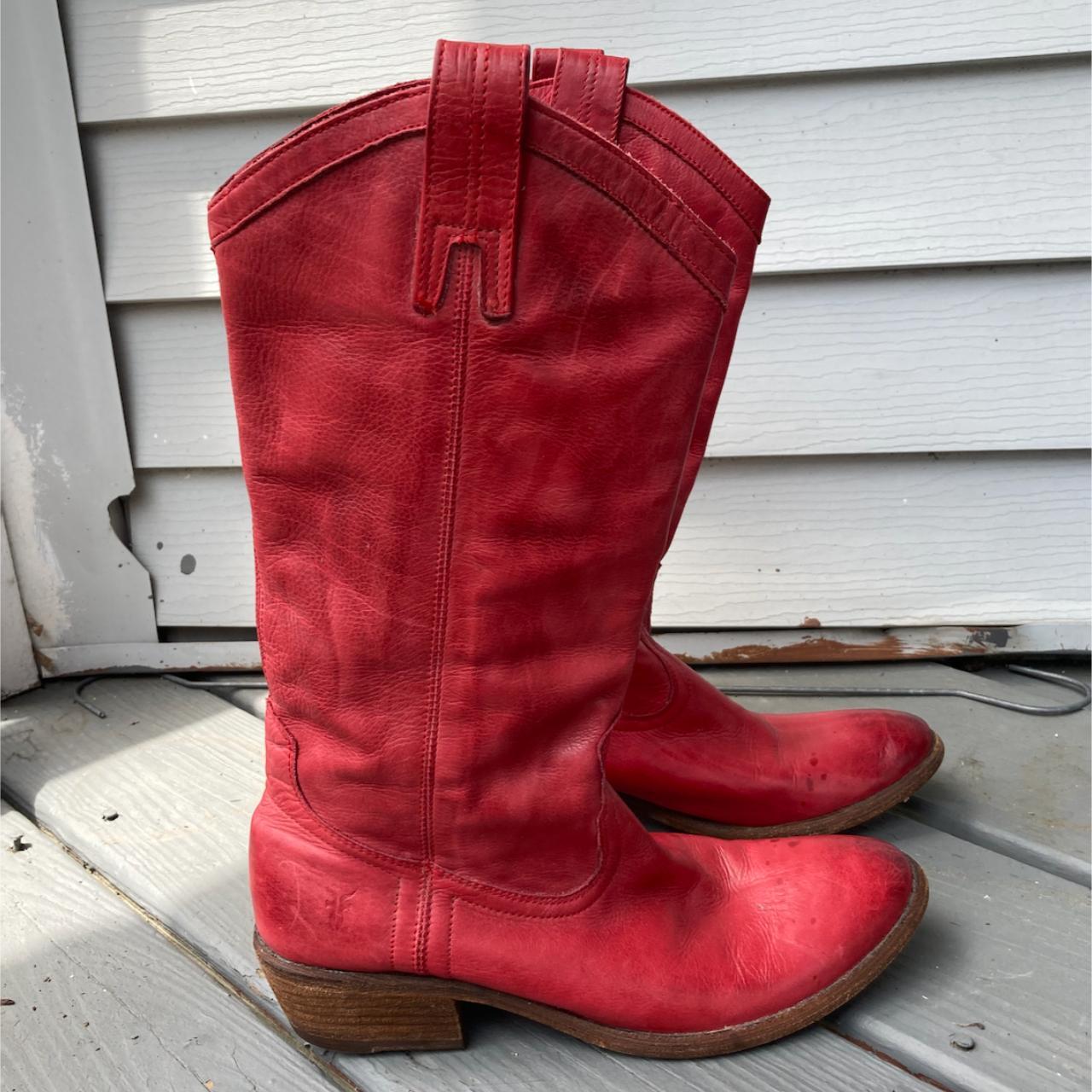 Frye Women's Red Boots | Depop