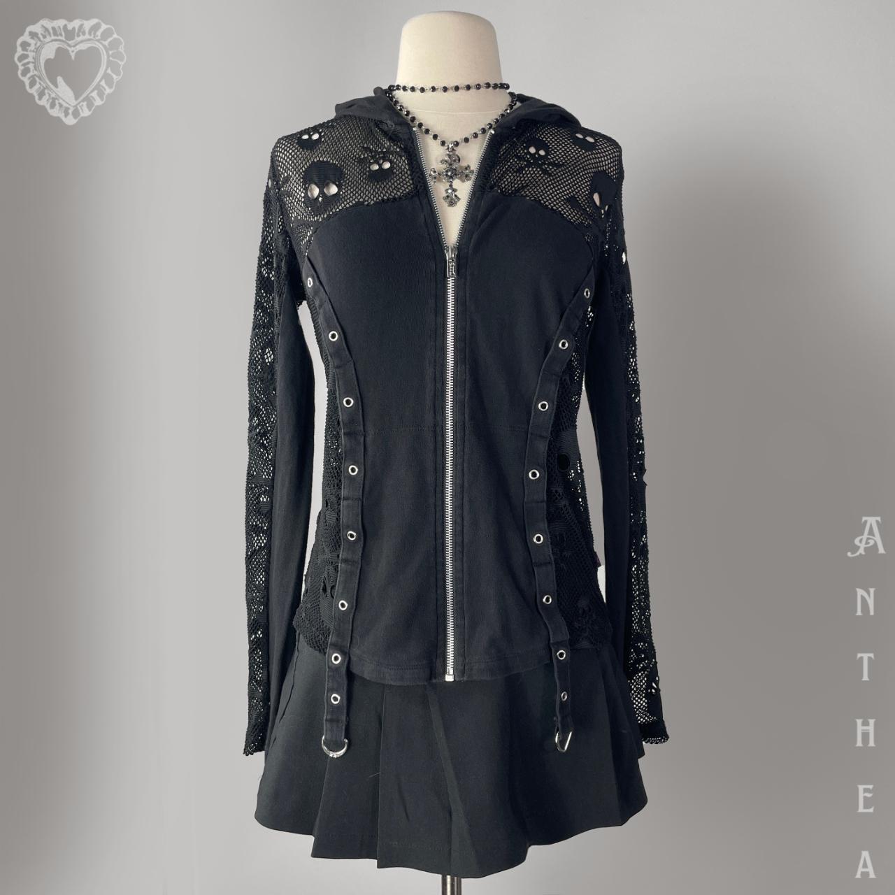 Goth grunge Royal Bones grommet skull + crossbones... - Depop