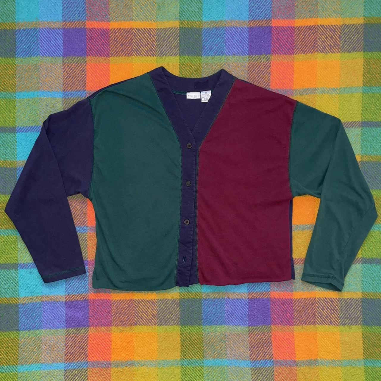 💙 colorblock top ️ 90s grunge button up shirt 🧷... - Depop