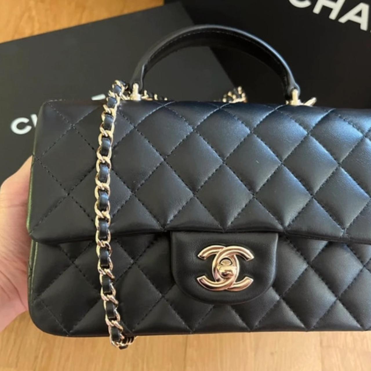 Chanel mini flap rectangular with handle New bad in... - Depop