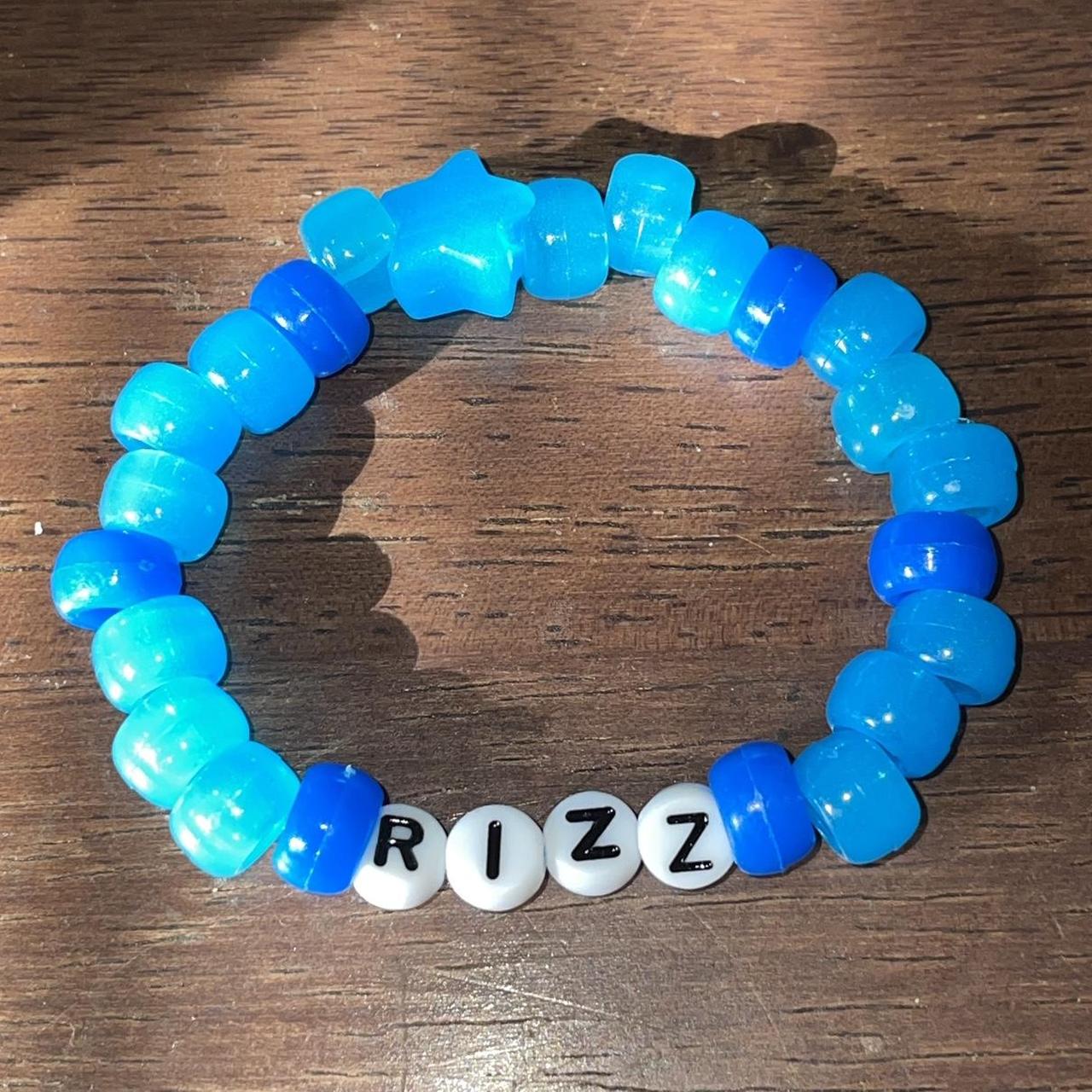 brainrot scene accessories bracelet blue yellow rizz... - Depop