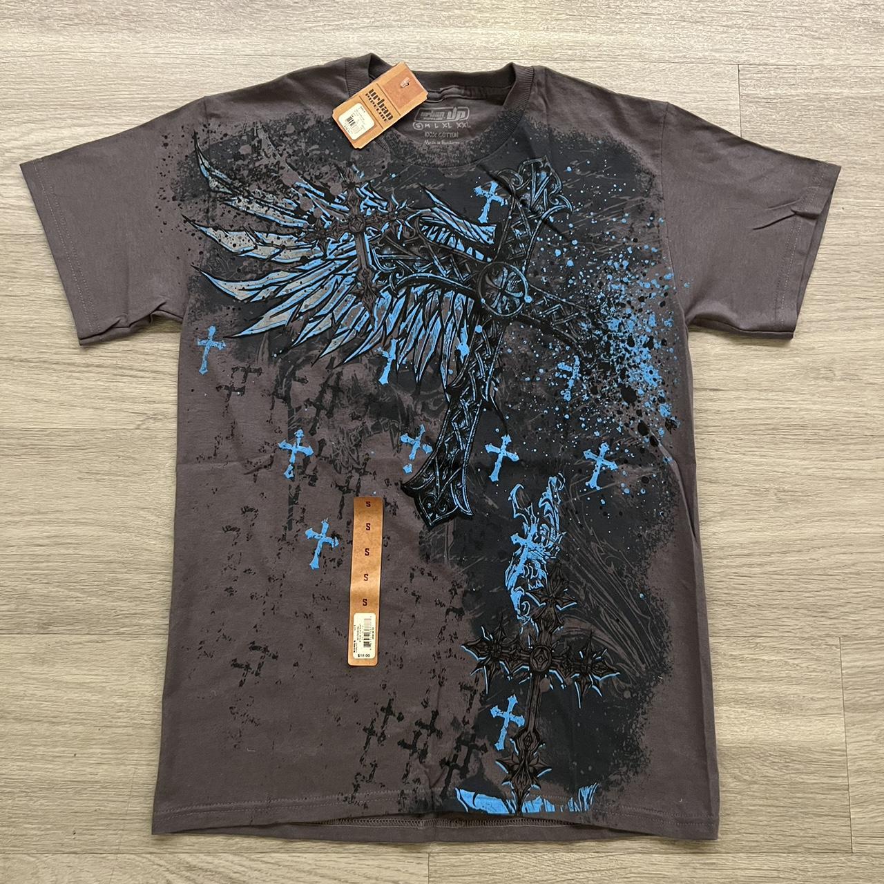 Sickk Y2K Blue Cross Shirt, With Tags!! Brand New,... - Depop