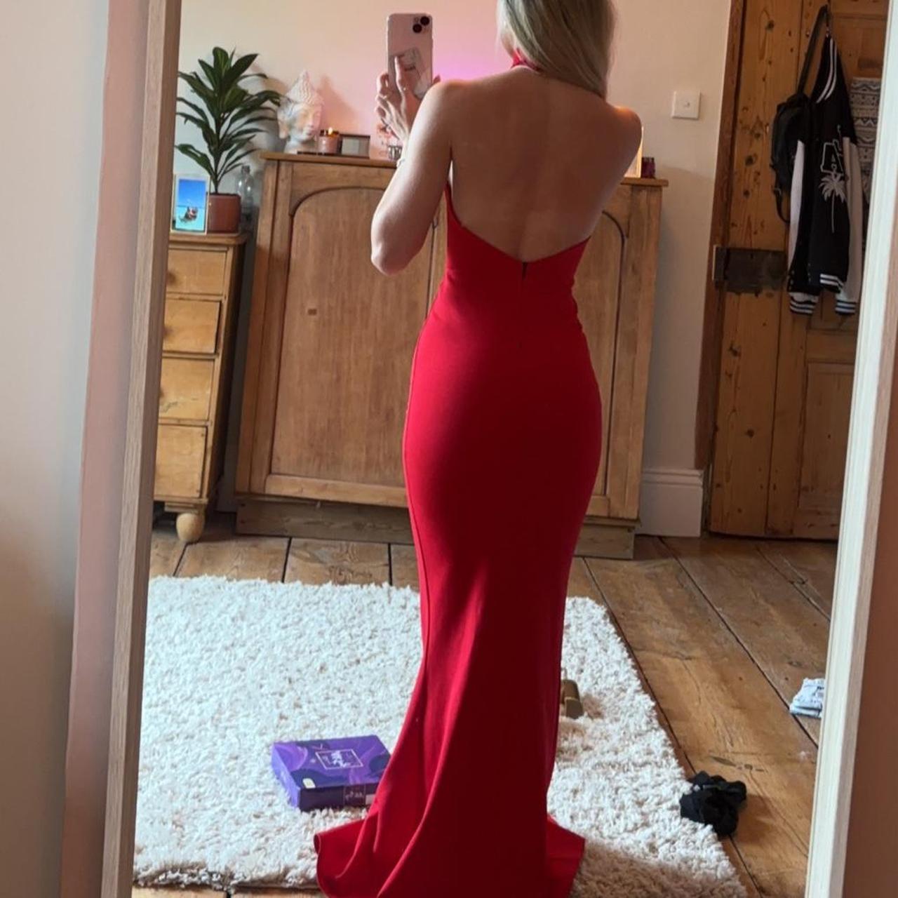 Gorgeous missguided red long dress with leg split,... - Depop
