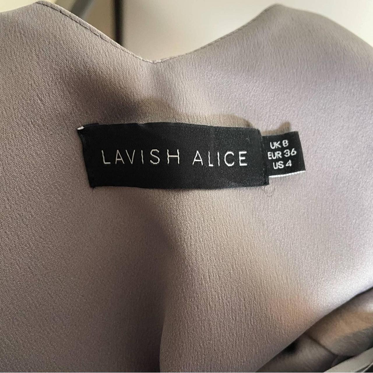 Lavish Alice Women's Grey and Silver Dress | Depop