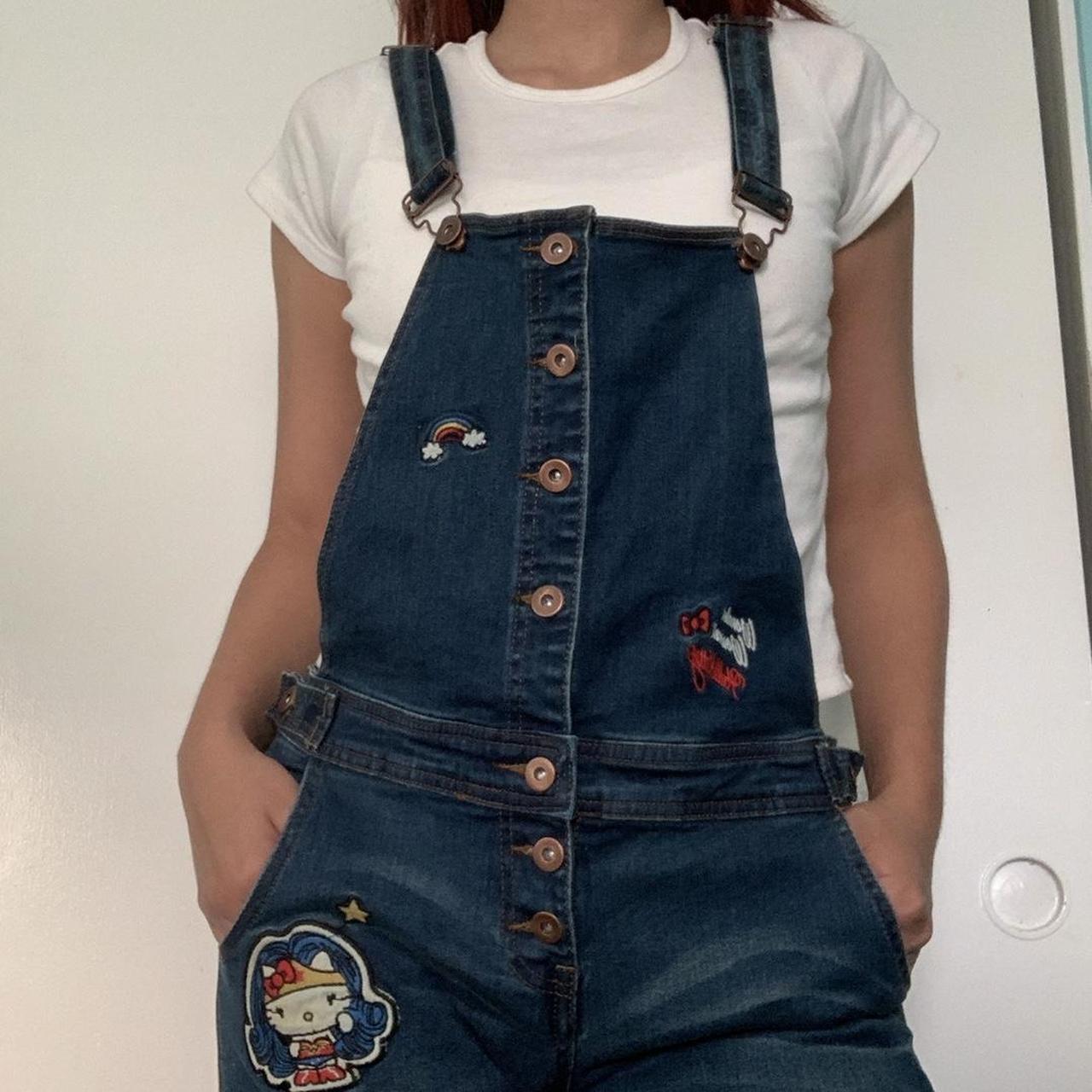 Hello kitty Wonder Woman overalls size medium... - Depop