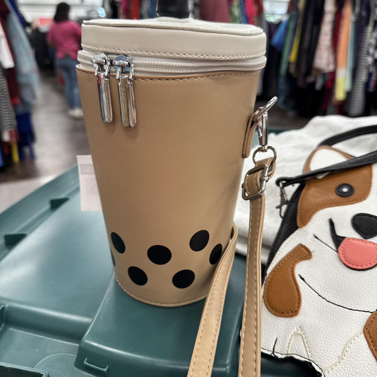 Cream and brown Boba tea bag #bobatea #accessories | Depop