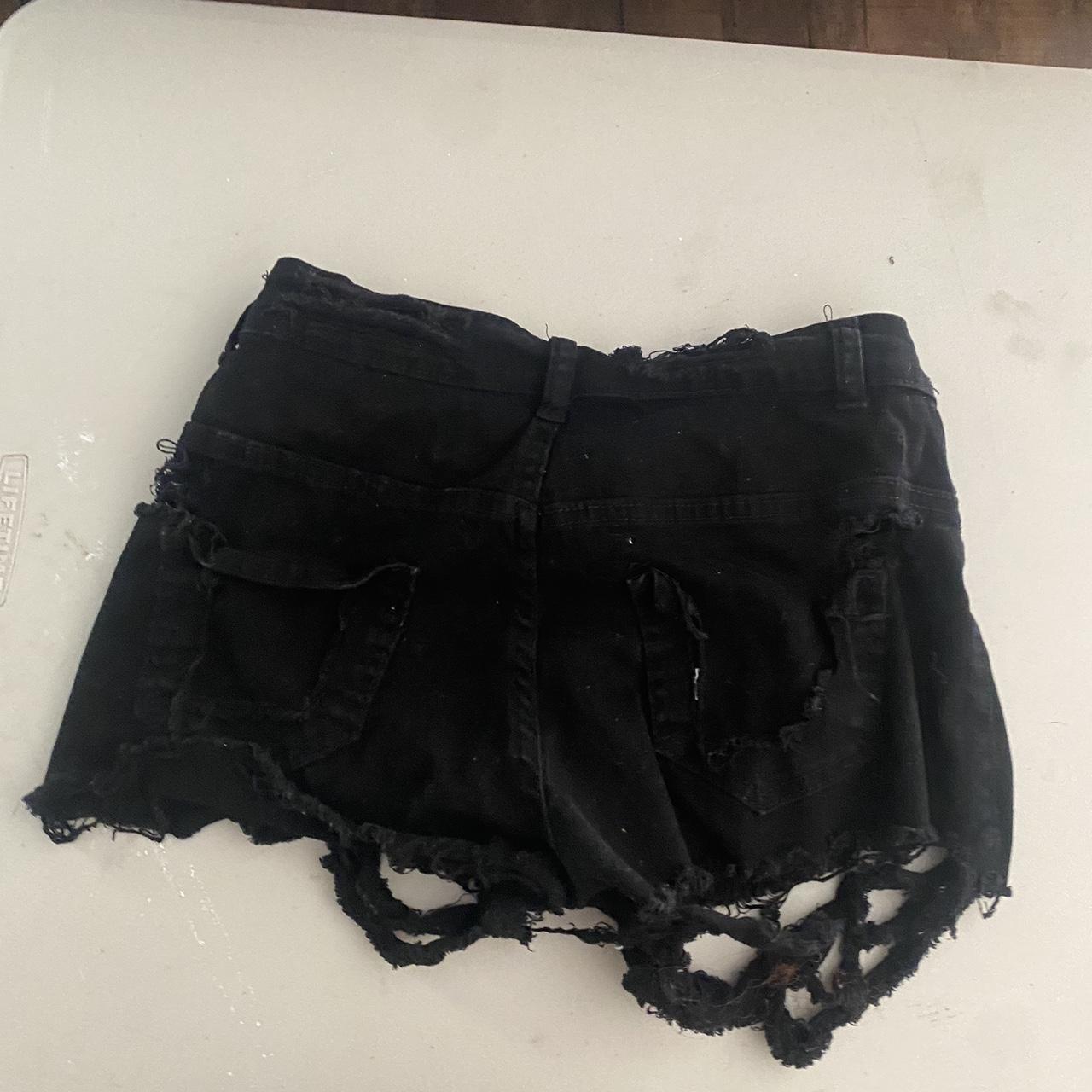 These are ripped Jean shorts a size medium they were... - Depop