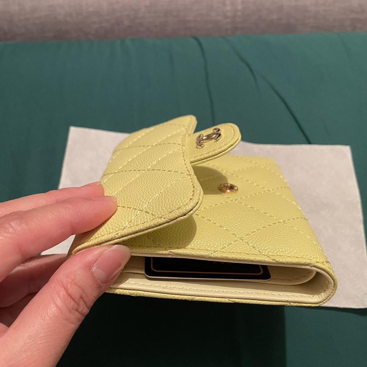 Chanel yellow short trifold wallet - Depop