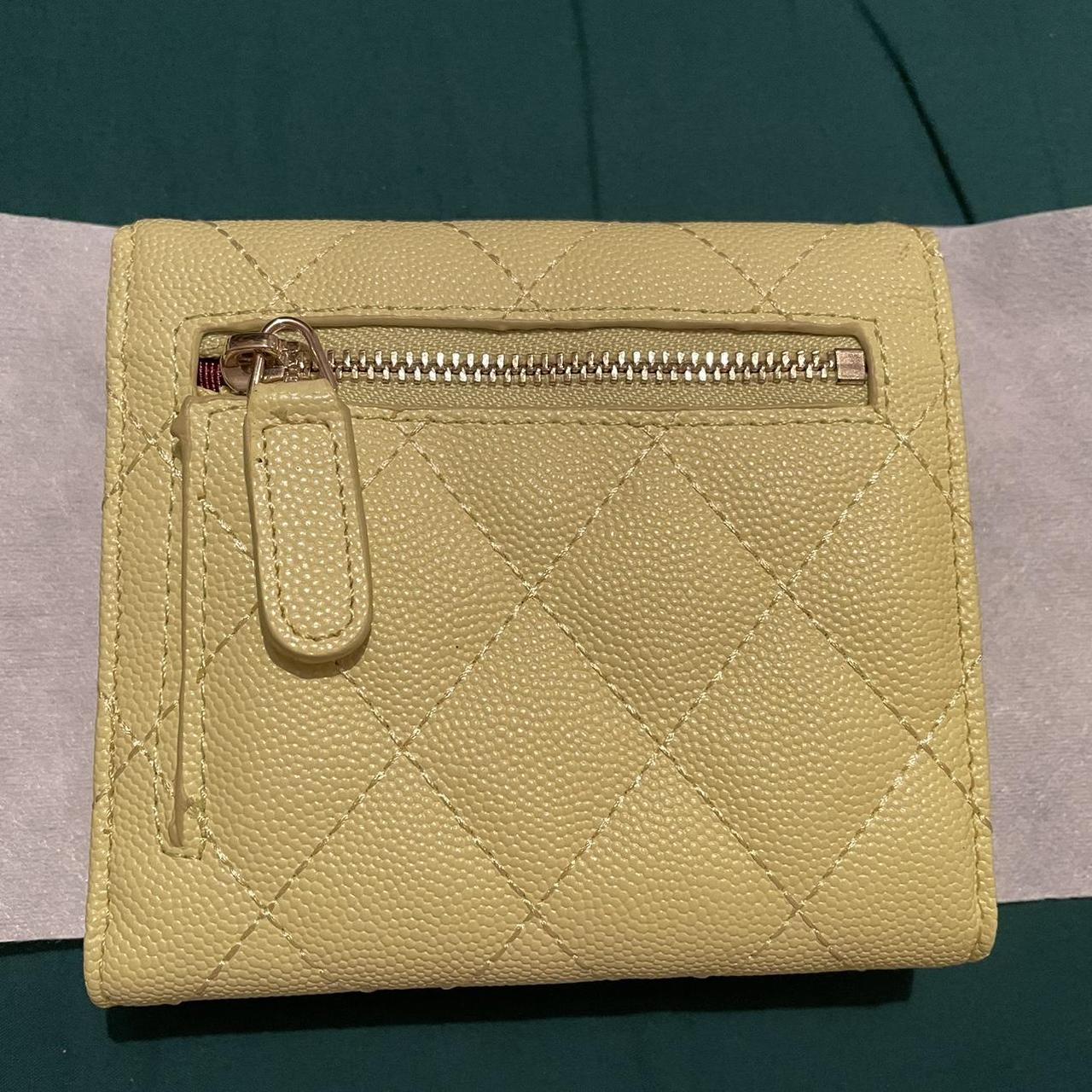 Chanel yellow short trifold wallet - Depop