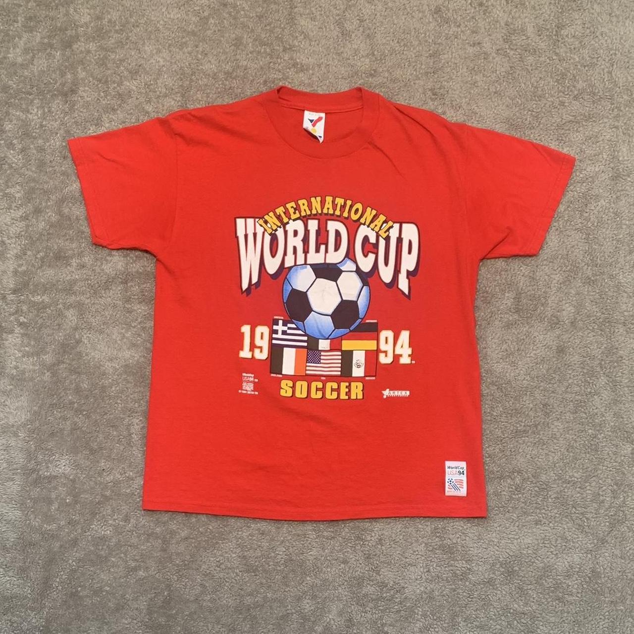 Vintage 1994 World Cup soccer tee ( tagged large,... - Depop