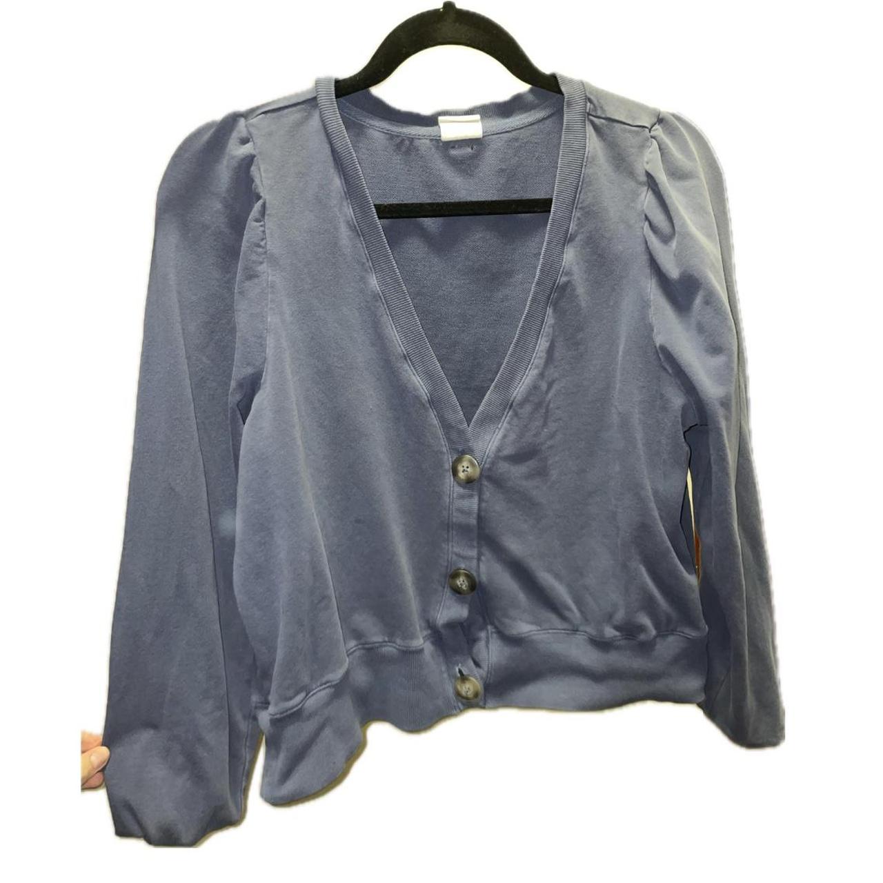 baby blue button up front cardigan #elenagilbert... - Depop