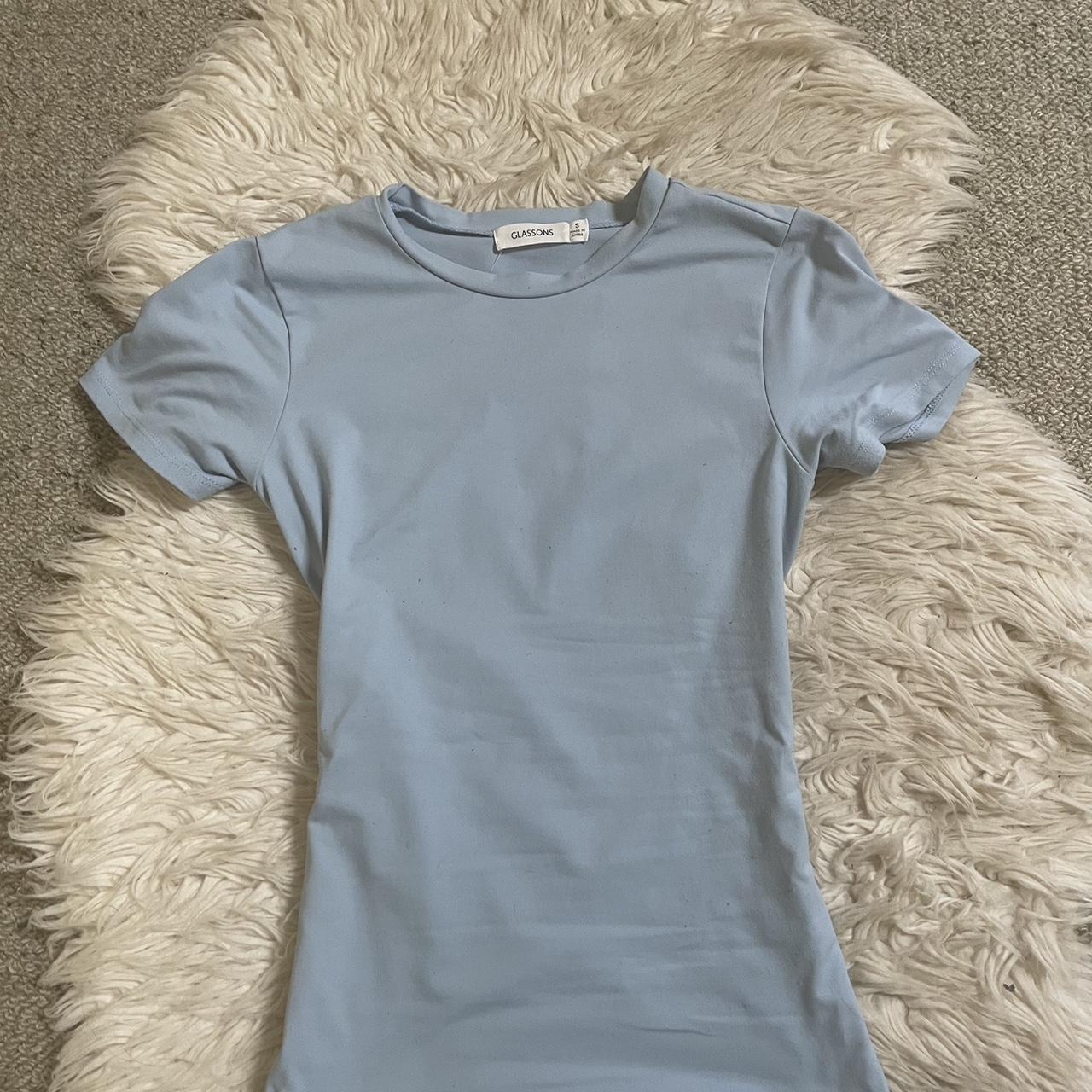 Glassons longline light blue top :) very tight... - Depop