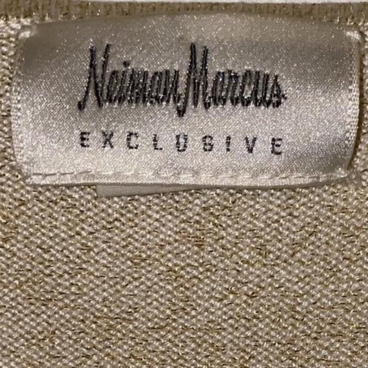 Neiman Marcus Exclusive Gold Sparkle Silk Button Up... - Depop