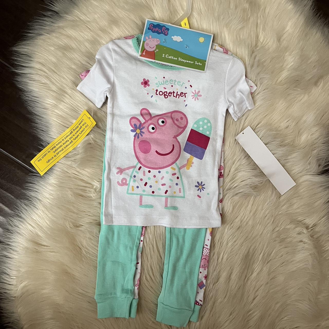 Peppa Pig 2 pair cotton sleepwear sets sz 3T New - Depop