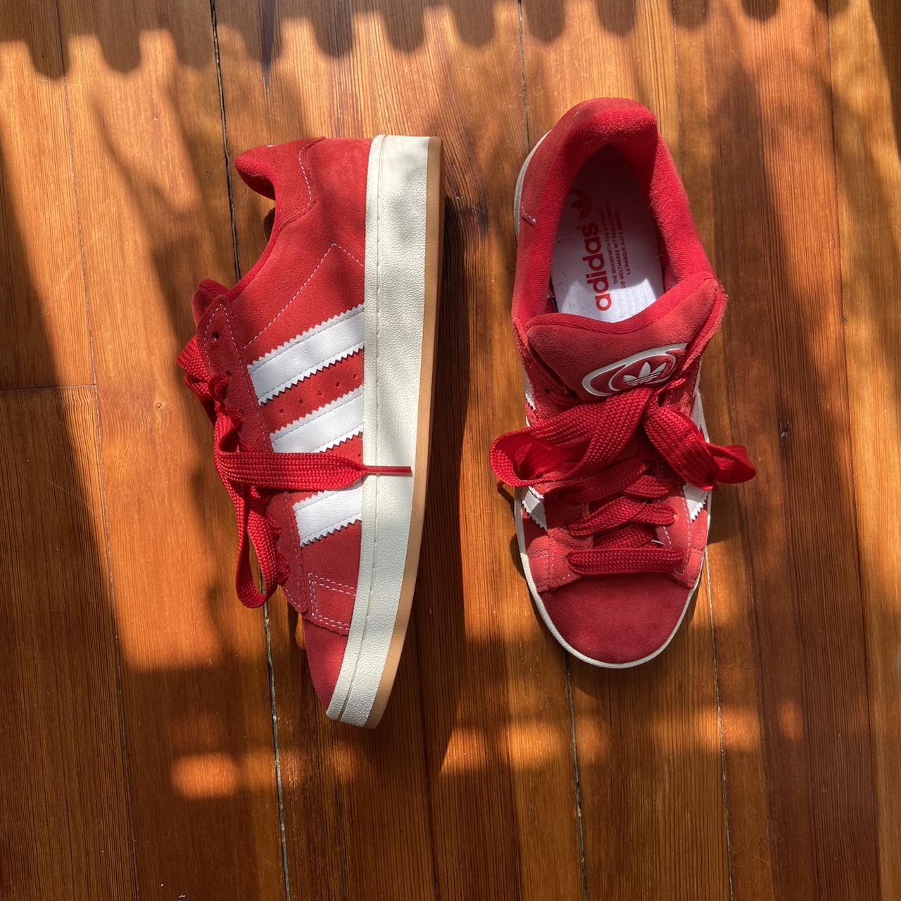 Adidas Men's Red Trainers | Depop