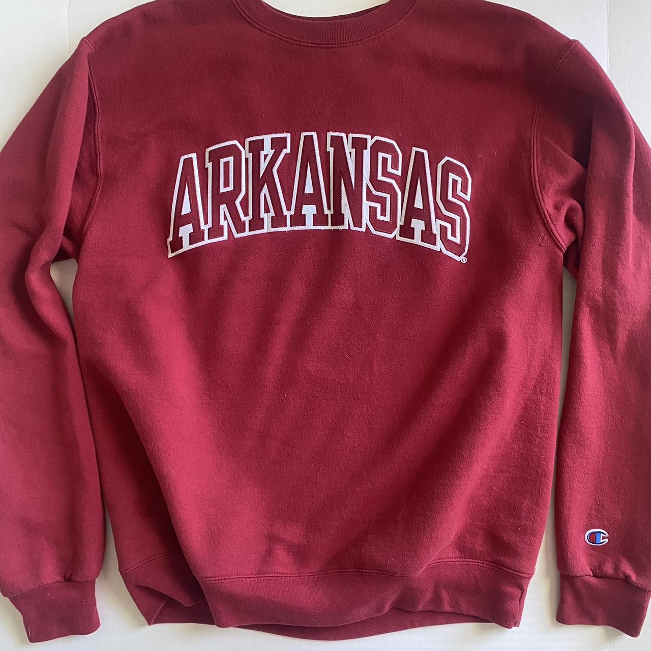 CHAMPION UNI OF ARK red sweatshirt - Depop