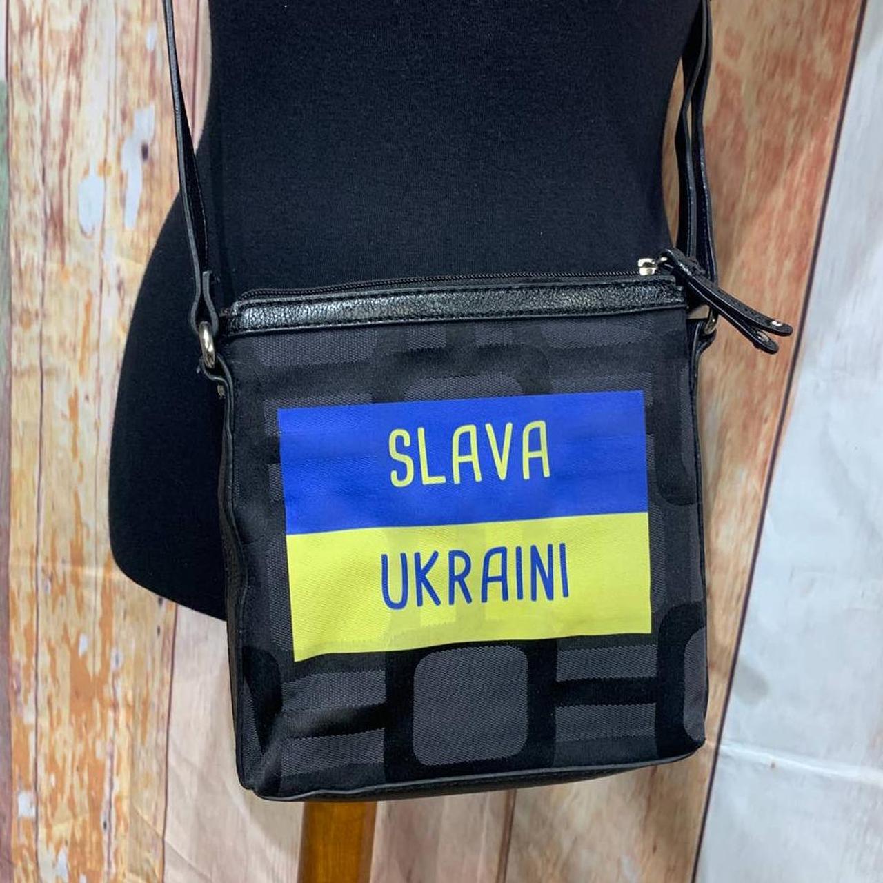 Upcycled Hand Printed Ukraine Flag Slava Ukraini... - Depop