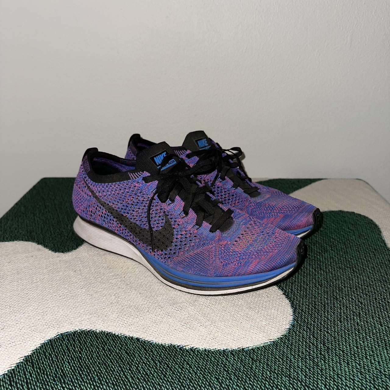 Nike Flyknit Racers - Purple / Blue - Used Condition - Depop