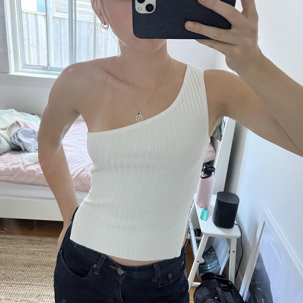 One strap ribbed glassons tank | Depop