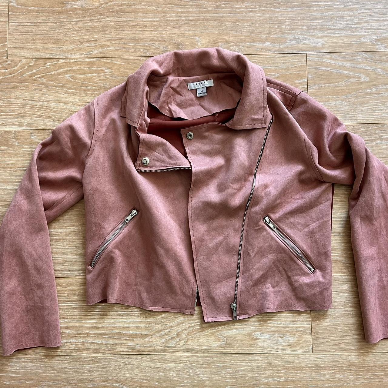 rose colored suede jacket - Depop