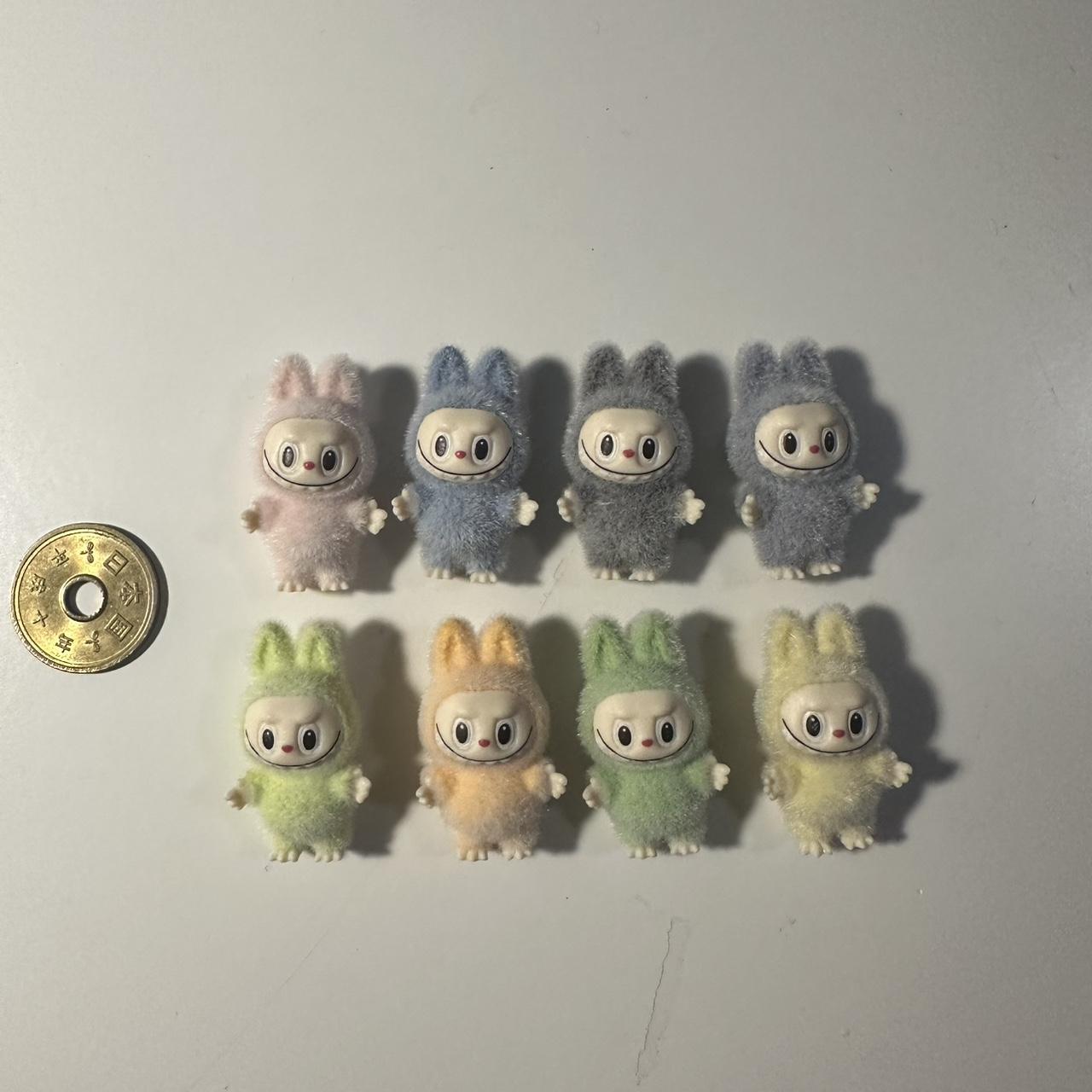 Labubu cute mini figures *random color* Flocked - Depop