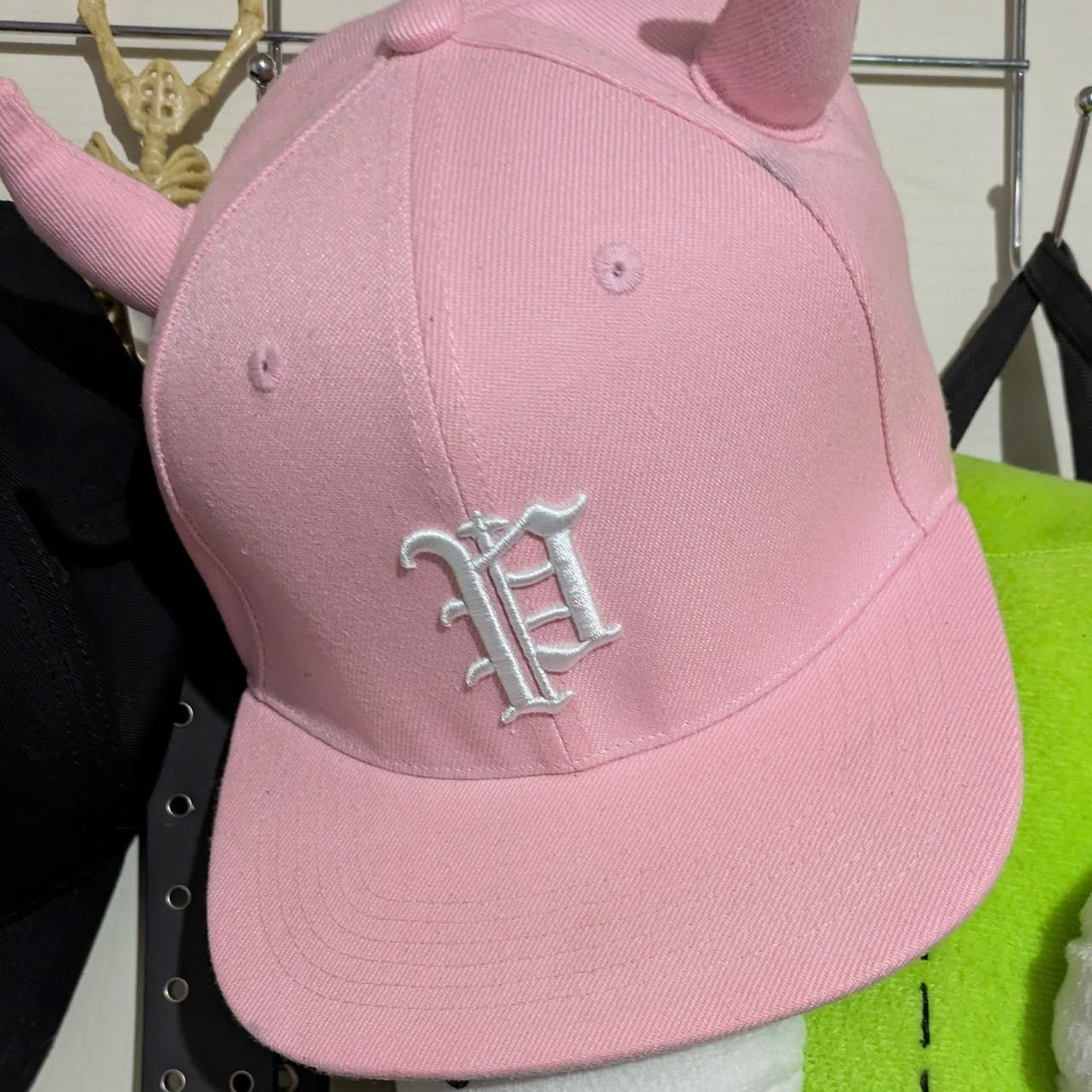 repop sick pink devil horns snapback, looks like... - Depop